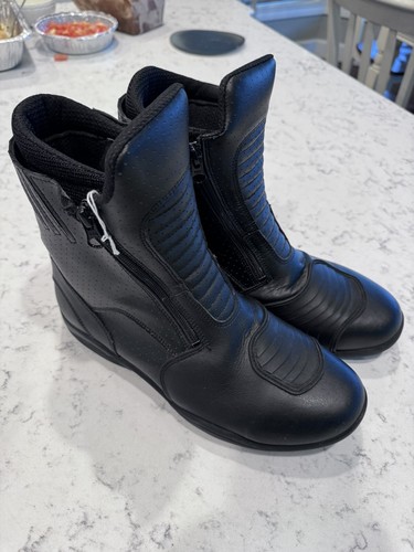 BILT Pro Tourer Motorcycle Air Boots Men's 11 Black Leather Side Zip ...
