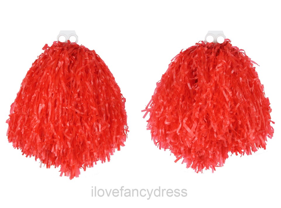 POM POMS PAIR OF LARGE 10" COLOURED CHEERLEADER SHAKERS USA SPORTS ...