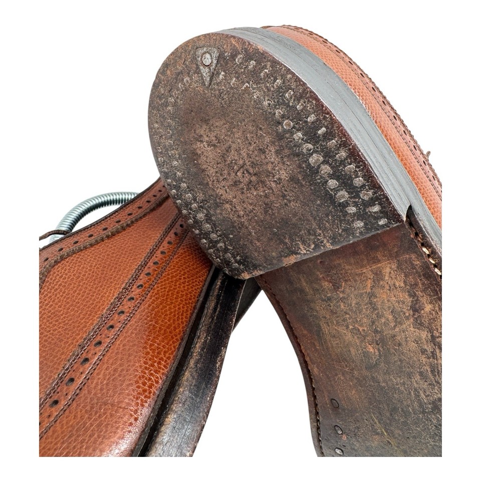 Florsheim Royal Imperial Kenmoor Longwing Mens 10C Brown V-Cleat Pebble ...
