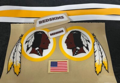 Redskins Full Size Football Helmet Decals With Stripes Schutt Set W ...