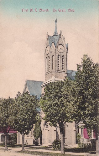 Vintage Postcard - First M.E. Church De Graff Ohio | eBay
