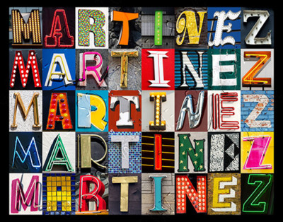 MARTINEZ Name Poster featuring photos of actual sign letters | eBay