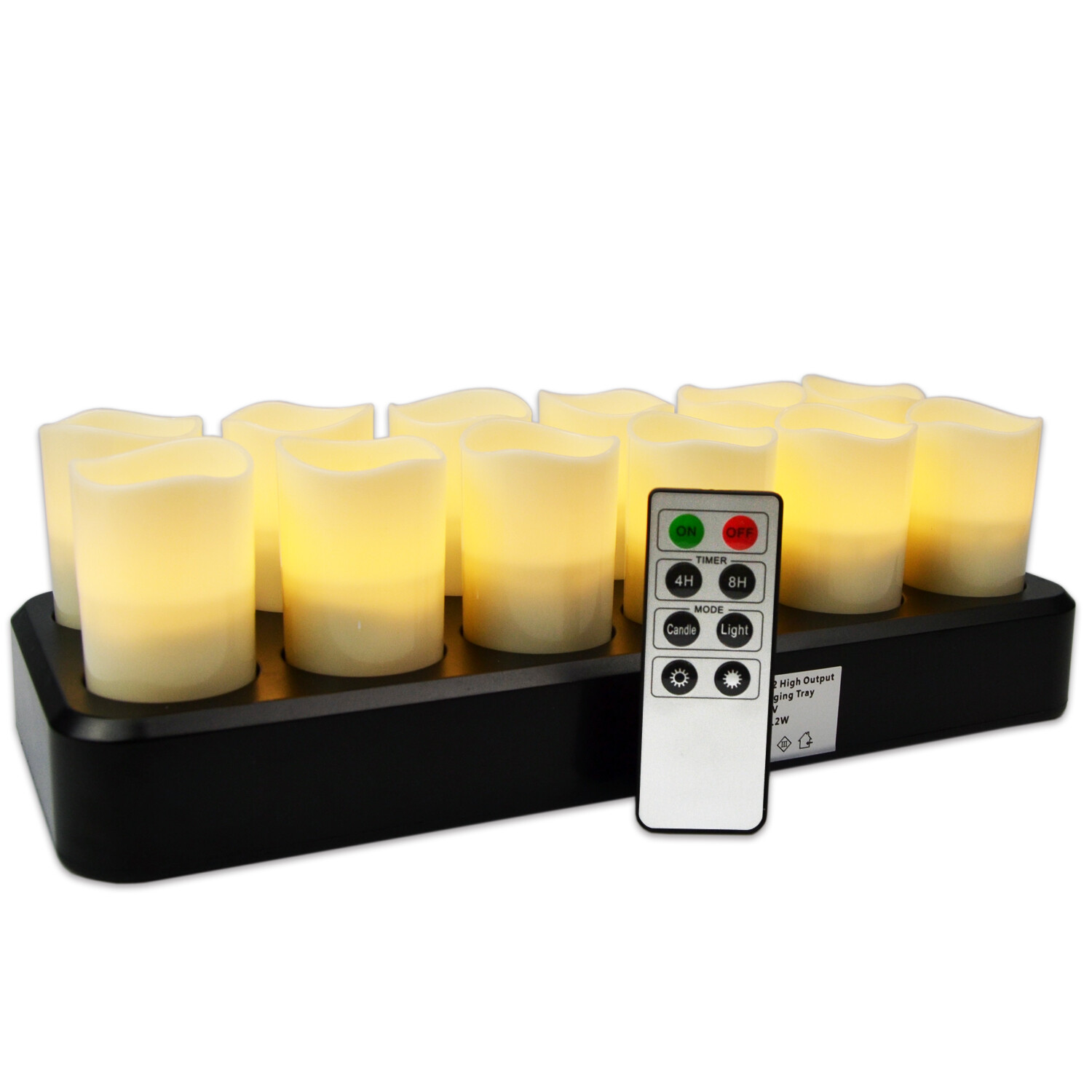LED Induction Rechargeable Tea Lights Candles with Remote Control 12 ...