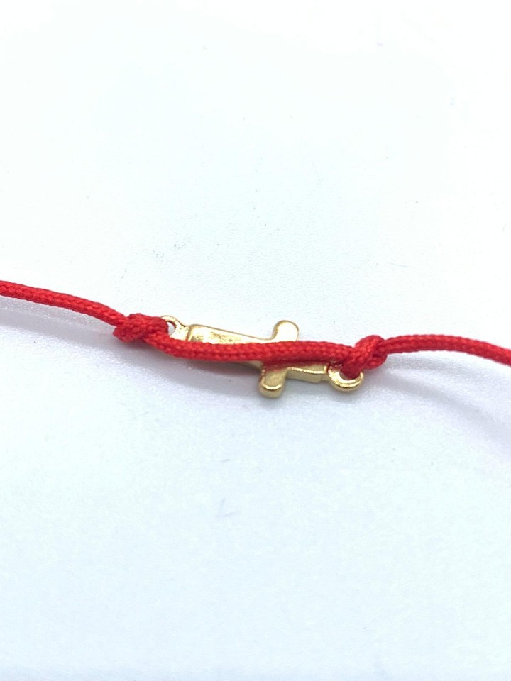 Red String Bracelet Cross Golden Religious Adjustable Knot 6-10in Long ...