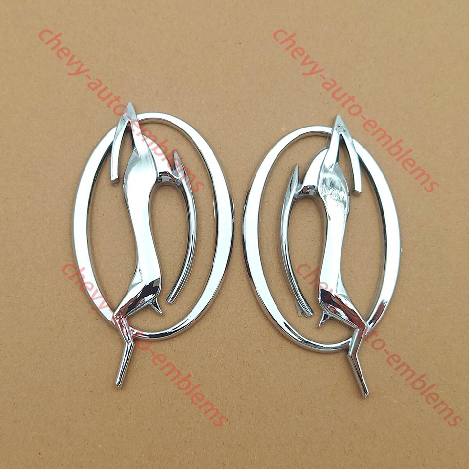 2pcs Silver Impala Flying Left Right Side Pillar Emblem Nameplate ...
