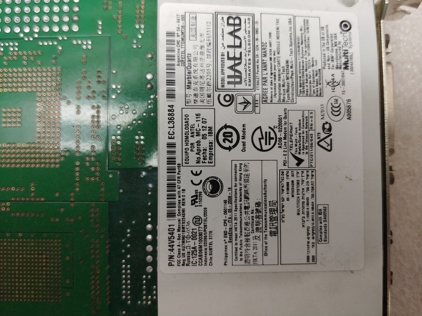 IBM 74Y8679YL 2 Line WAN PCIe Expansion Card with Modem CCIN 576C P/N ...