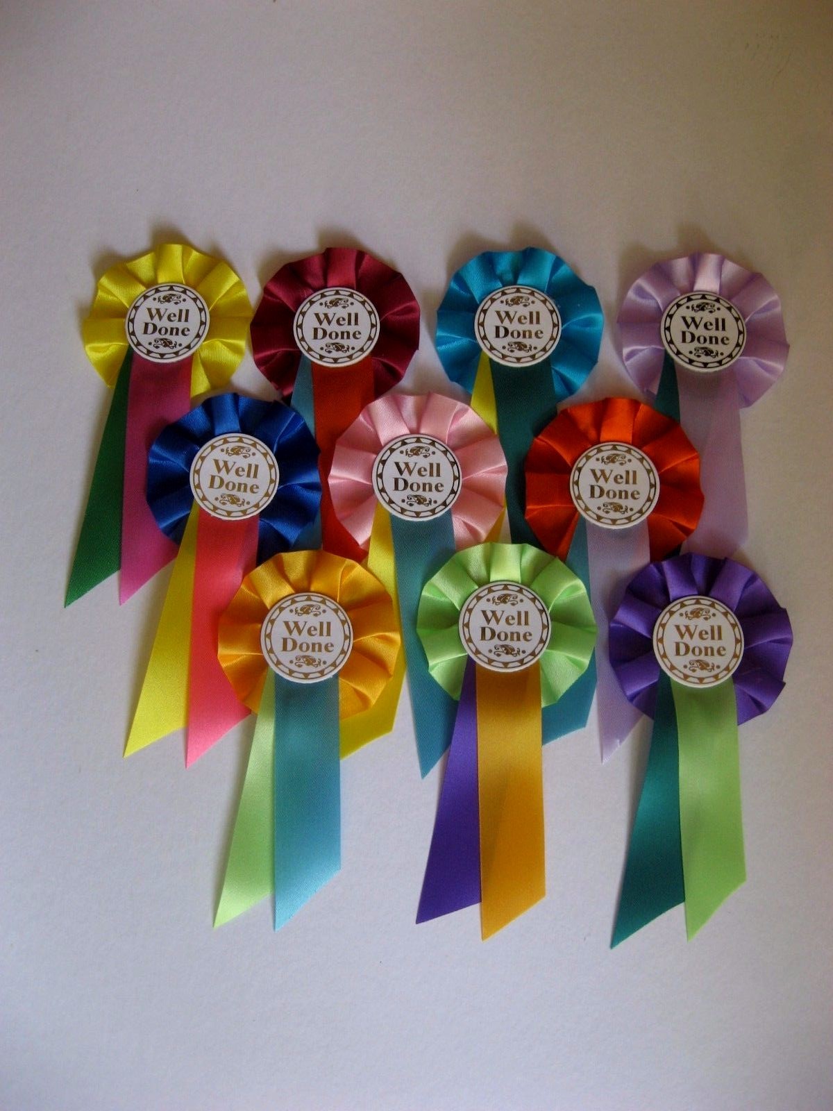 10 Rosettes Assorted Mini Well Done rosettes, Schools, parties ...