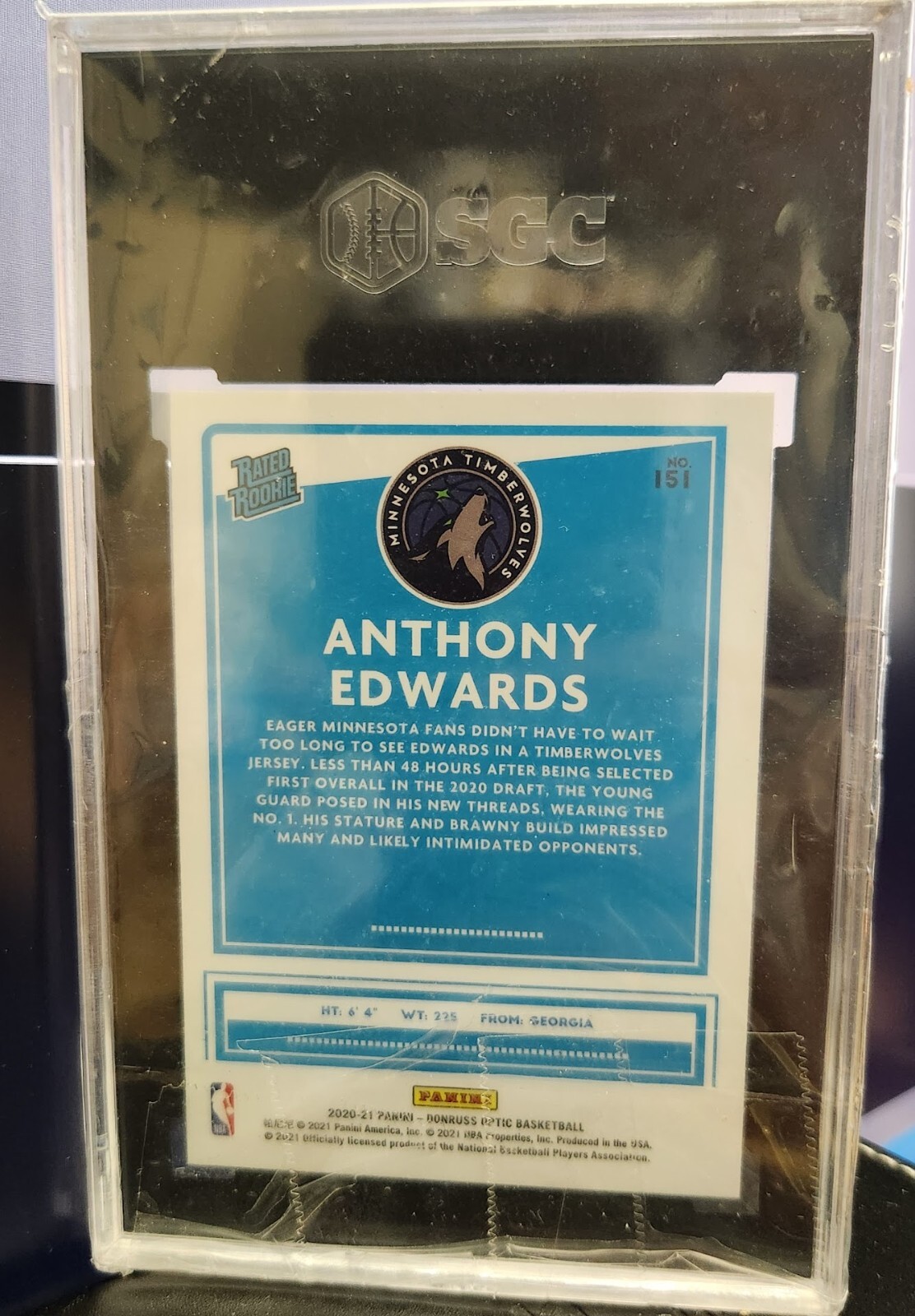 2020-21 Panini Donruss Optic - Rated Rookie #151 Anthony Edwards (RC ...