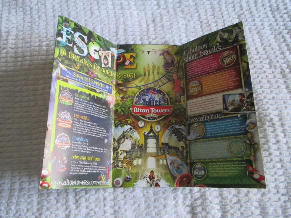 Alton Towers Resort 2014 Park Guide Map - Amusement/Theme Park Interest ...