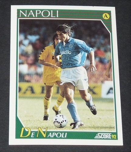 #187 FERNANDO DE NAPOLI NAPLES FOOTBALL CARD 92 1991-1992 CALCIO ITALIA ...