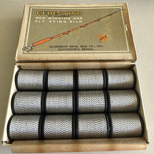 12 Vintage Black & White Gudebrod Size A Jasper Rod Winding And Fly ...