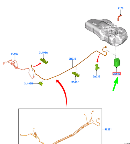 FORD FIESTA MK7 Kraftstoffdampfspeicherkanister 1805702 AY11-9D653-AB ...