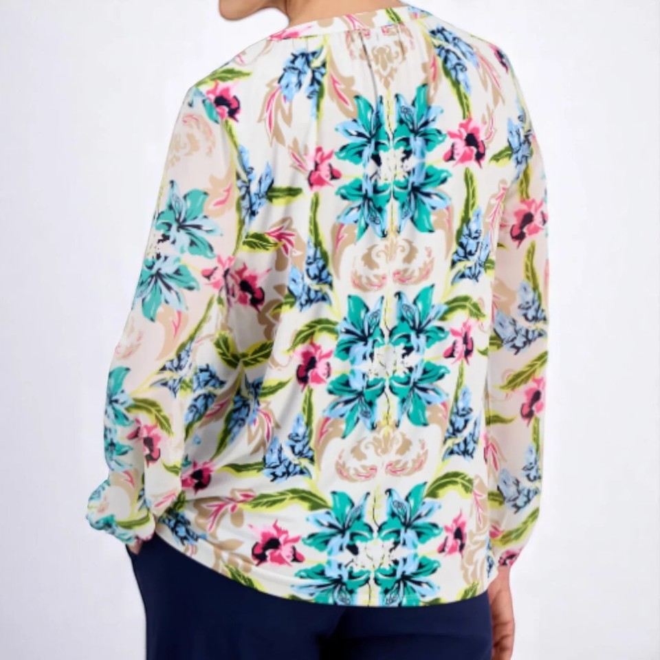 JM Collection Womens Floral Printed Top Blouse NWT | eBay