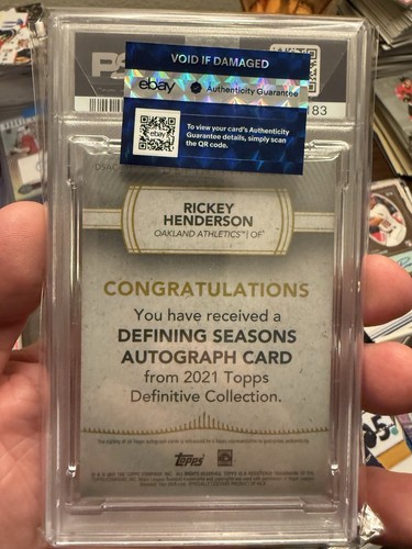 2021 Topps Definitive Rickey Henderson Defining Season 1990 Auto 16/25 ...