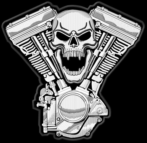 Skull V Twin Motorcycle XL Totenkopf Aufnäher iron-on patch | eBay