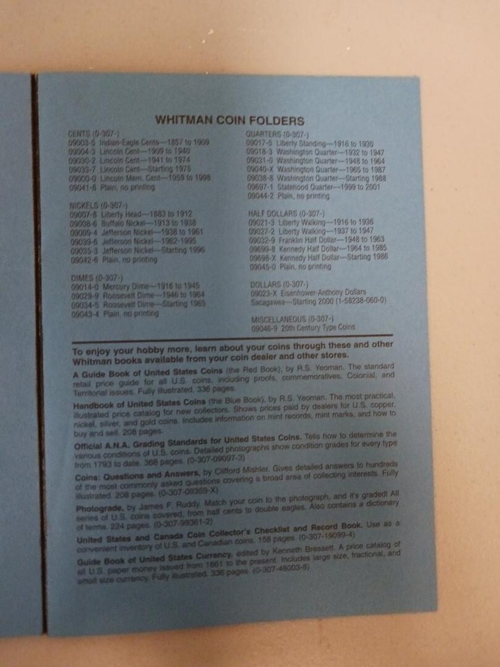 Statehood Quarters Collection 1999 to 2001 Official Whitman Coin Folder ...