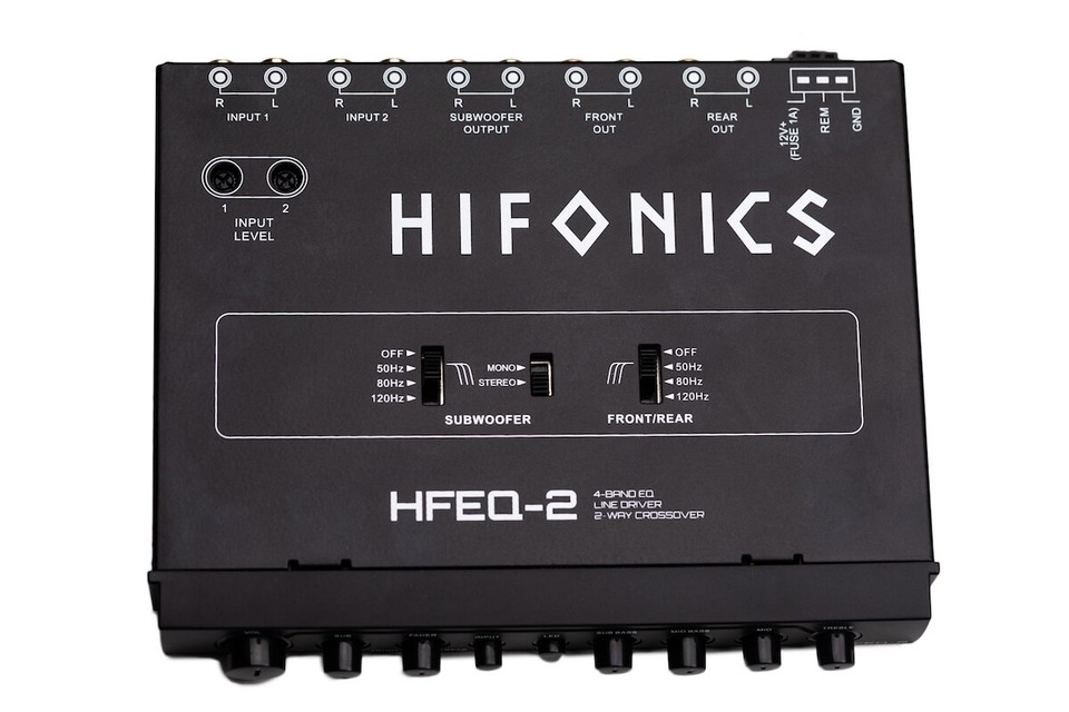 Hifonic 4-Band Equalizer 9-Volt Line-Driver & Multiple-Source Signal ...