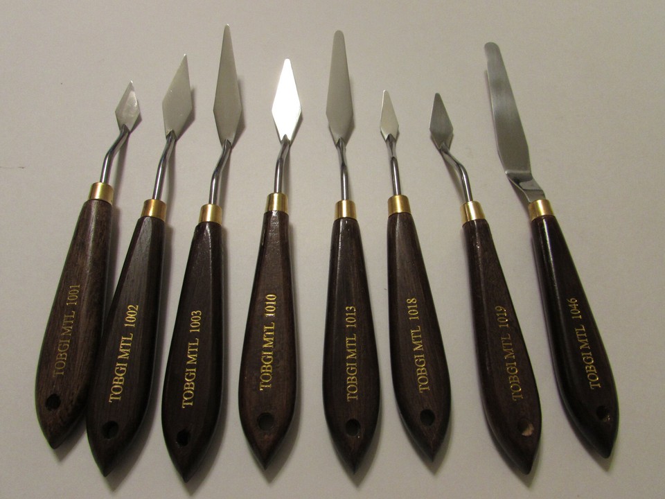 Set of 8pcs --Artists painting Spatula Palette Knifes With Wooden ...