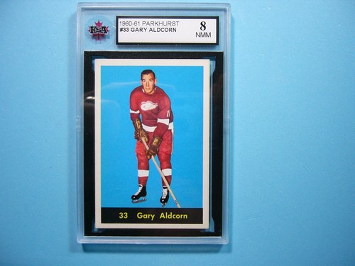 1960/61 PARKHURST NHL HOCKEY CARD #33 GARY ALDCORN KSA 8 NM/MINT 60/61 ...