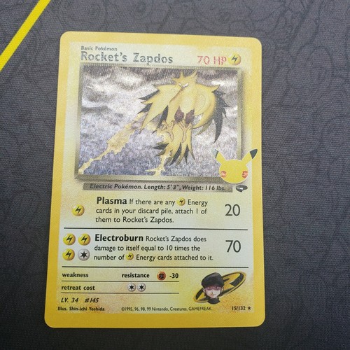 Rocket's Zapdos Holo 15/132 NM/M Celebrations Pokemon Card | eBay