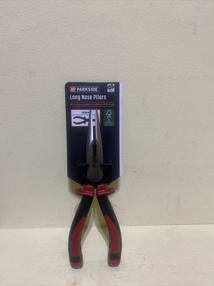 Parkside Long Nose Pliers 180mm With Bi Material Handles | eBay