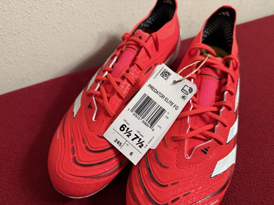 Adidas Predator Elite FG Soccer Cleats Lucid Red Cloud White ID3882 ...