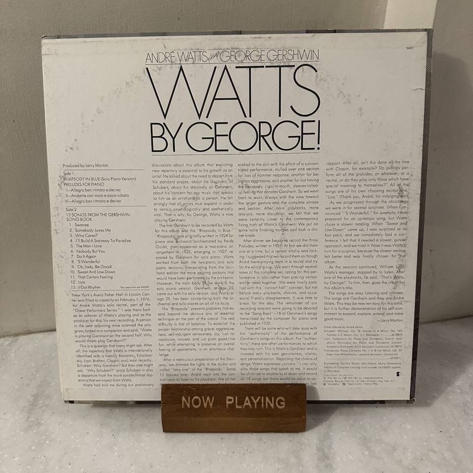 André Watts, George Gershwin – Watts By George! - Vinyl Record LP - VG+ ...
