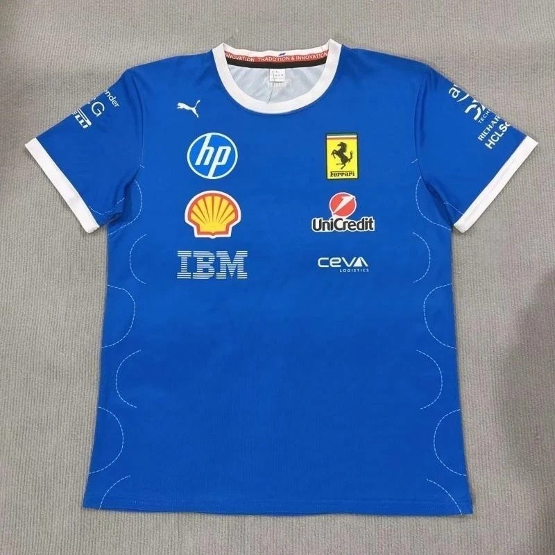 New Men's F1 Scuderia Ferrari Racing T-Shirt HP Shell UniCredit CEVA ...