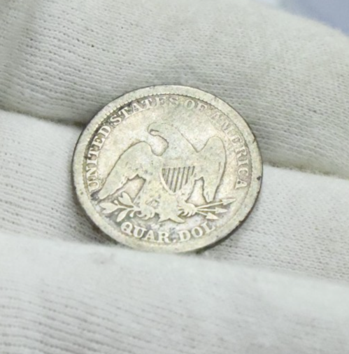 1861 US Seated Quarter 25c G+ (Cleaned) | eBay