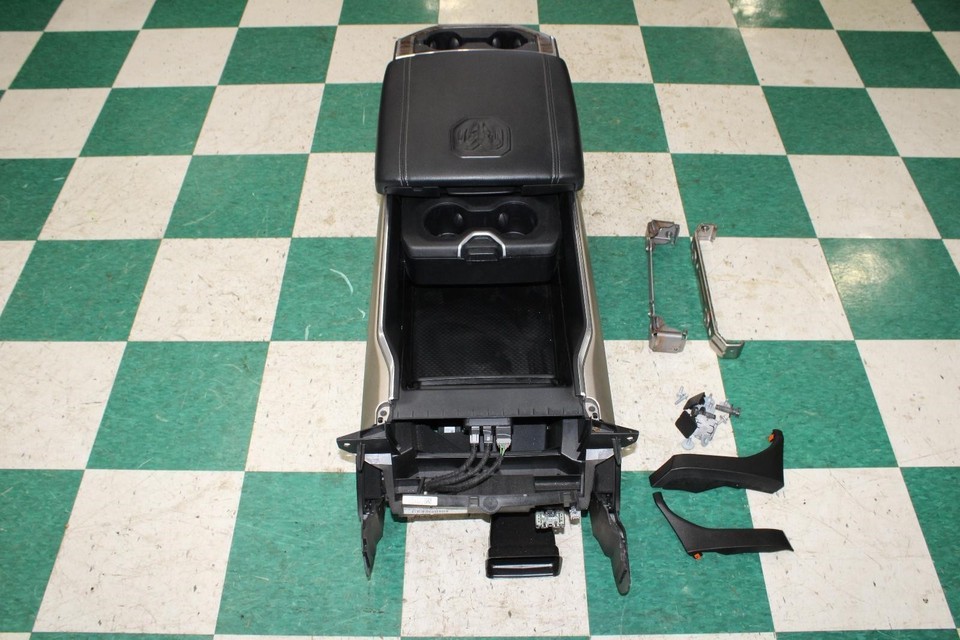 19-24 RAM Laramie Black Leather Floor Center Console Storage Bin W ...