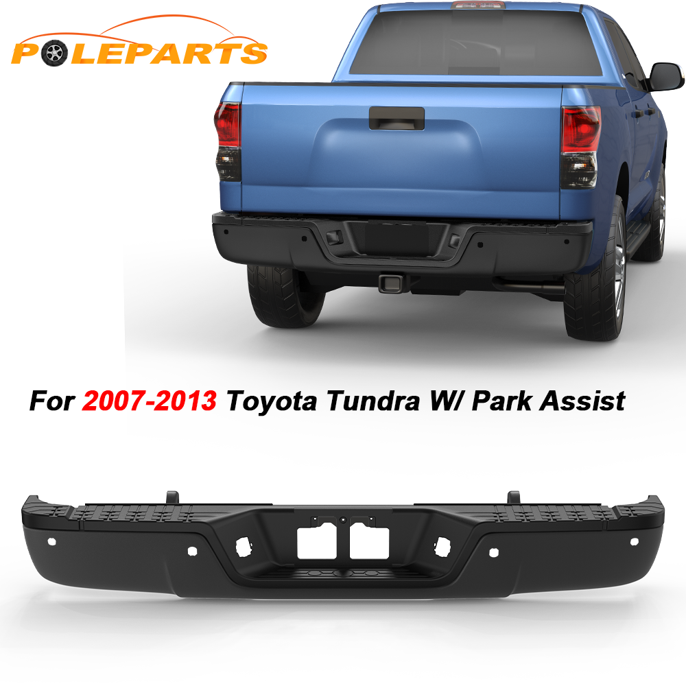For 2007-2013 Toyota Tundra Set Black Steel Rear Bumper Step Assy w ...