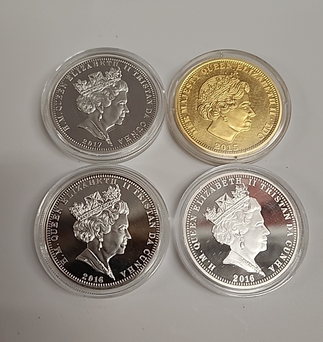 Silver Plated One Crown Coins, Queen Elizabeth Lot Of 4 | eBay