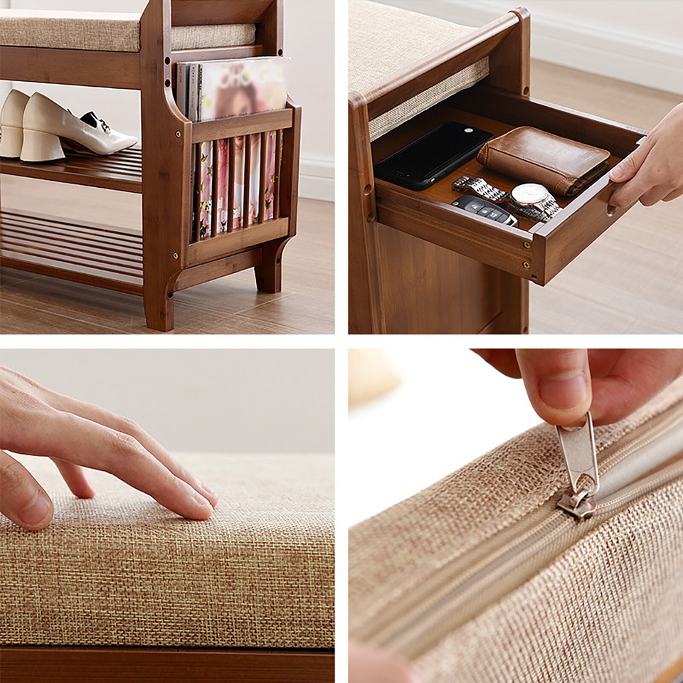 2 Layers Shoe Bench Shoe Storage Bench Entryway Shoe Stool Organizer ...