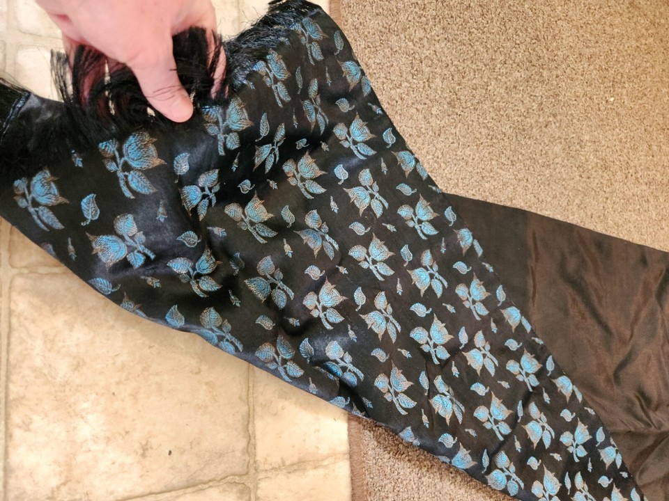 Tony E Stephan Finest Brocades Damascus Syria Black & Blue Scarf wrap ...