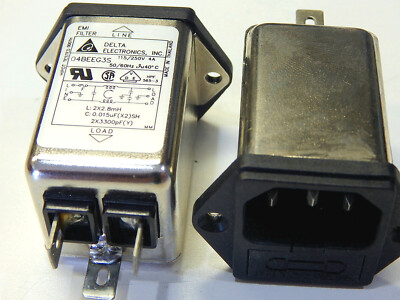 New DELTA EMI FILTER 4A 120/250V 04BEEG3S-STD WITH 5x20mm FUSE HOLDER ...