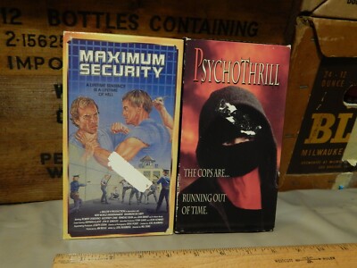 Maximum Security + PsychoThrill (VHS x 2) Action Suspense LOT ~ DOUBLE ...