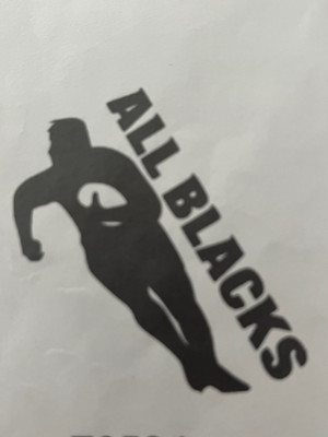 Autocollant STICKER Vinyl 9 Cm Noir Rugby All Blacks Pare prise Vitrine ...