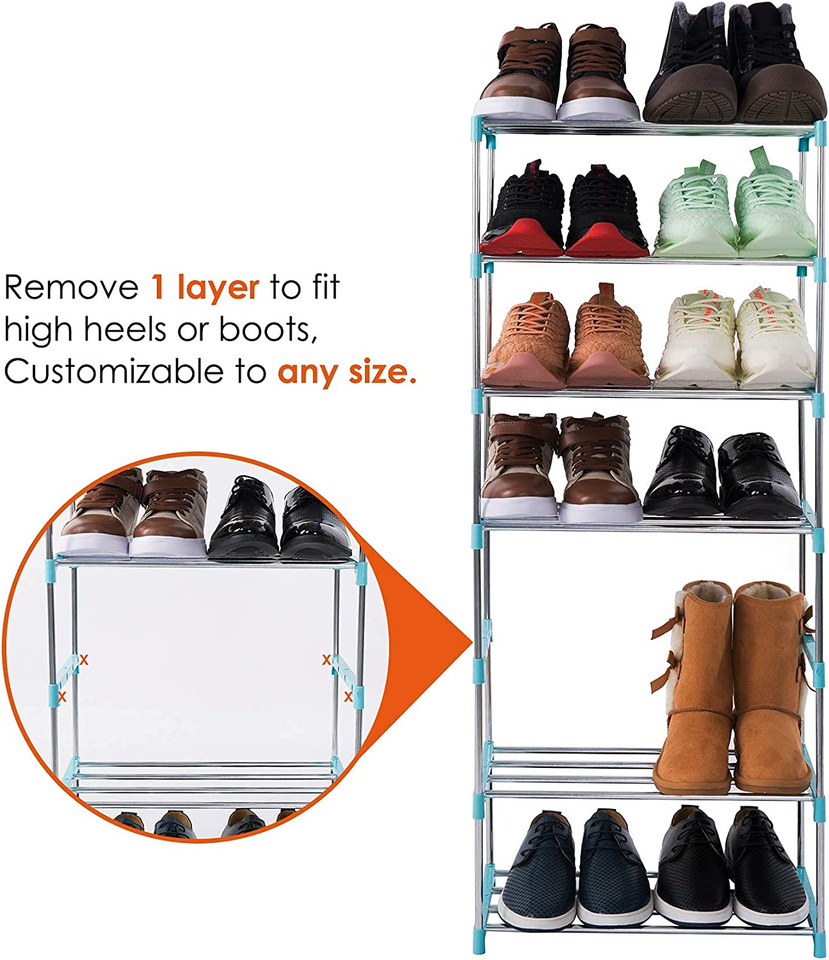 Xerhnan 4-Tier Stackable Small Shoe Rack Lightweight Shoe Shelf Storage ...