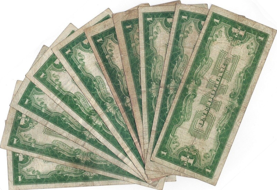 1928 $1 Silver Certificate Funny Backs Old Currency Washington Dollars ...