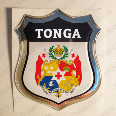 Sticker Tonga Emblem Coat of Arms Shield 3D Resin Domed Gel Vinyl Decal ...
