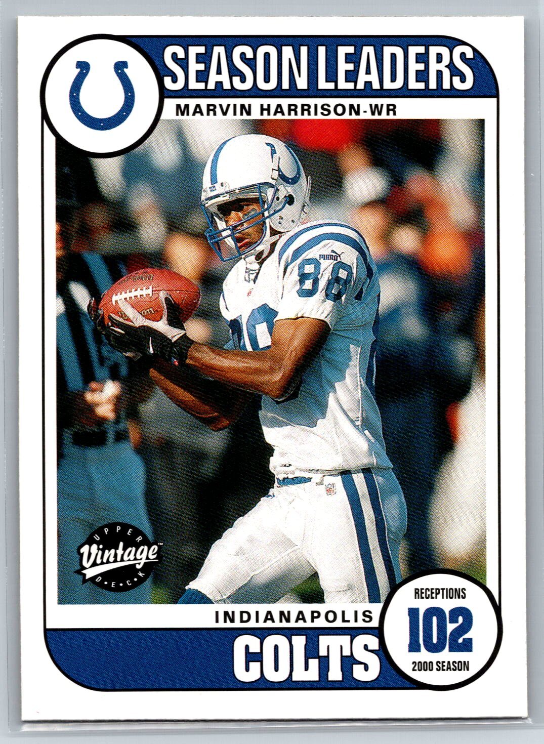 2001 Upper Deck Vintage Marvin Harrison Season Leaders Indianapolis ...