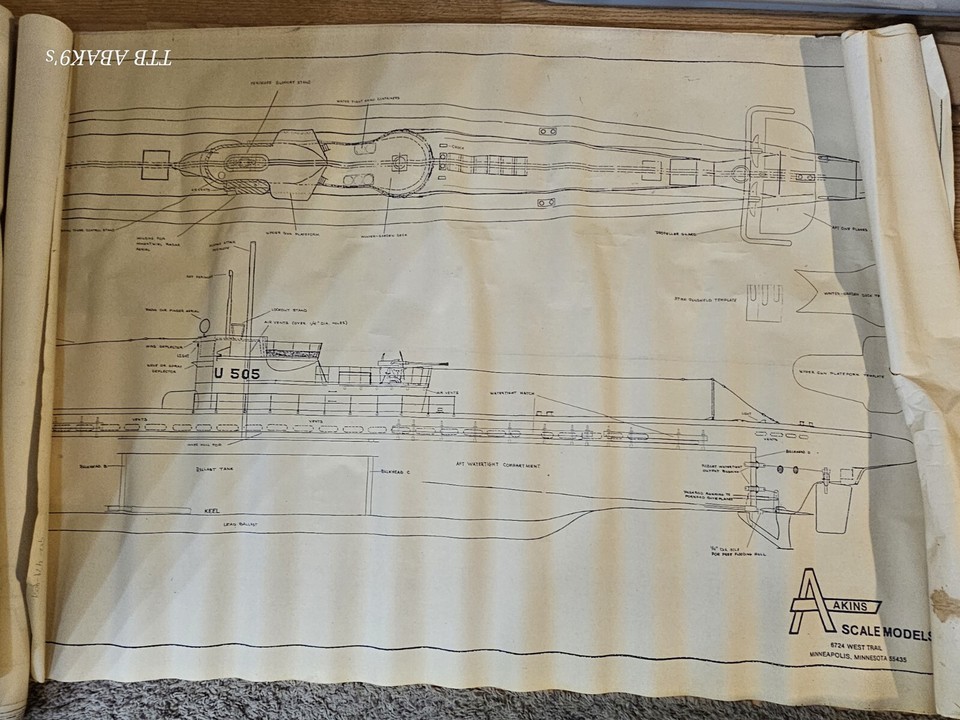 Vintage German submarine U-505 Model Boat RC 5'6" Long Atkins Scale ...