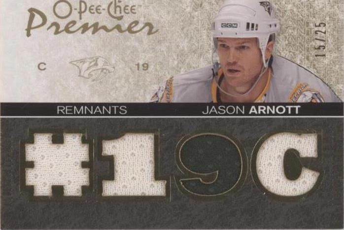 2007-08 O-Pee-Chee Premier - Remnants Jason Arnott #PR-JA Quad /25 (MEM ...