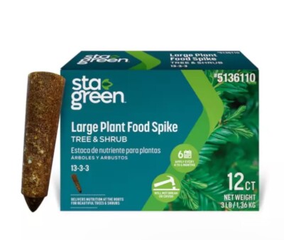 Sta-Green Large Plant Food Spike Trees & Shrubs Nutrition 12 Spikes 13 ...