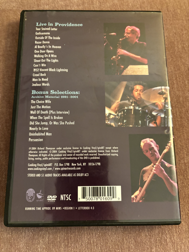 Richard Thompson - Live in Providence (DVD, 2004) 750078016099| eBay