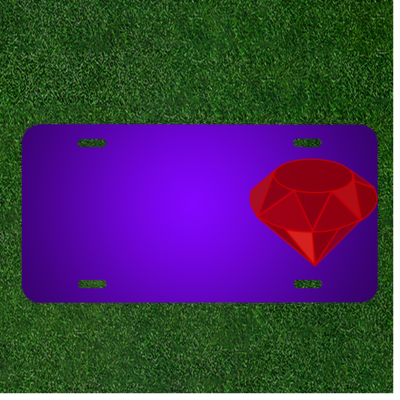 Custom Personalized License Plate With Add Names To Gemstone Red Ruby ...