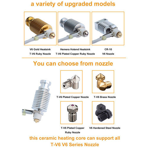 CHC Kit Universal Ceramic Quick Heating Core 24V M6 thread V6 hotend 3D ...