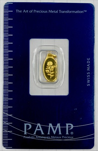 PAMP Suisse 1 Gram Gold .9999 Rose Pendant Bar Sealed PAMP Packaging | eBay