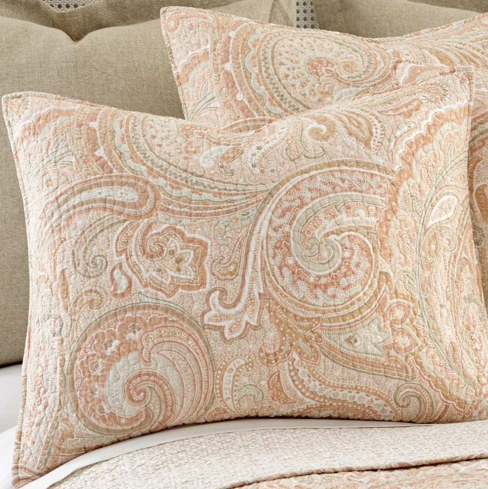Levtex Home Spruce Coral Queen Quilt + 2 Queen Shams Set 190945035561| eBay
