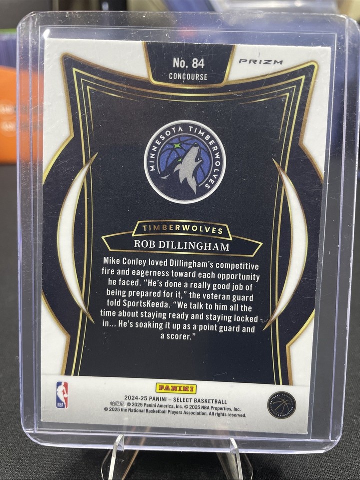 Rob Dillingham 2024-25 Panini Select Concourse Green White Purple Prizm ...